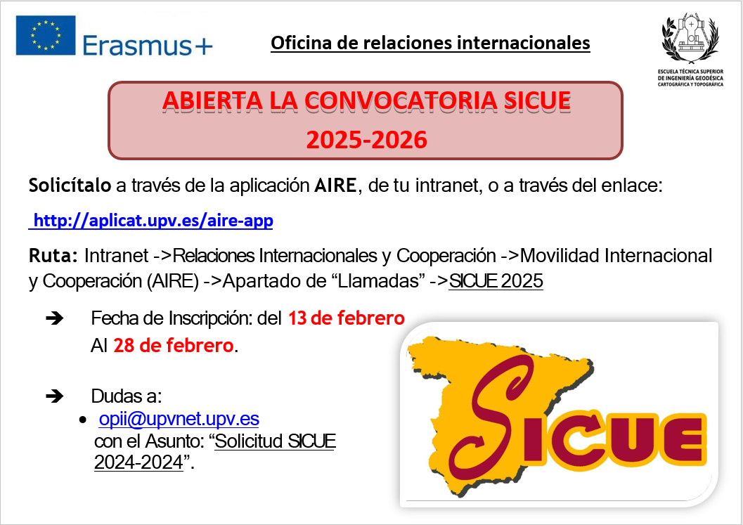 Convocatoria SICUE 2025-2026 | International Relations Office